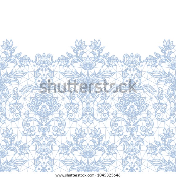 Horizontally Seamless Blue Lace Border Background Stock Vector (Royalty ...