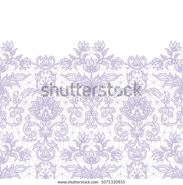 Horizontally Seamless Lilac Lace Border Background Stock Vector ...