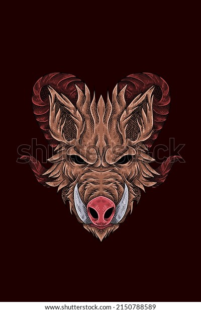 Ilustración vectorial de la cabeza de: vector de stock (libre de ...