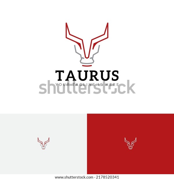 Horned Taurus Head Abstract Line Style Stock Vector (Royalty Free ...