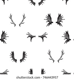 Horns Deer Animal Pattern Stock Vector (Royalty Free) 746443957 ...