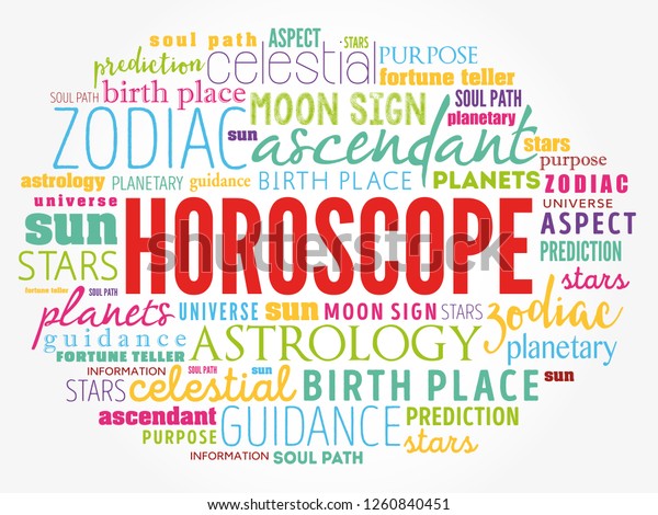 Horoscope Word Cloud Collage Concept Background Stock Vector (Royalty ...