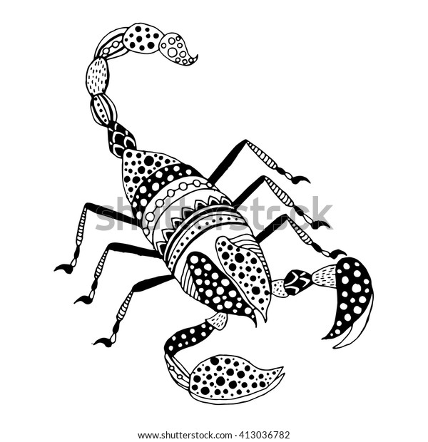 Stock vektor „Horoscopezodiac Sign Scorpio Sign Vectorized Hand“ (bez ...