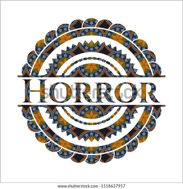 Horror Arabic Badge Background Arabesque Decoration Stock Vector ...
