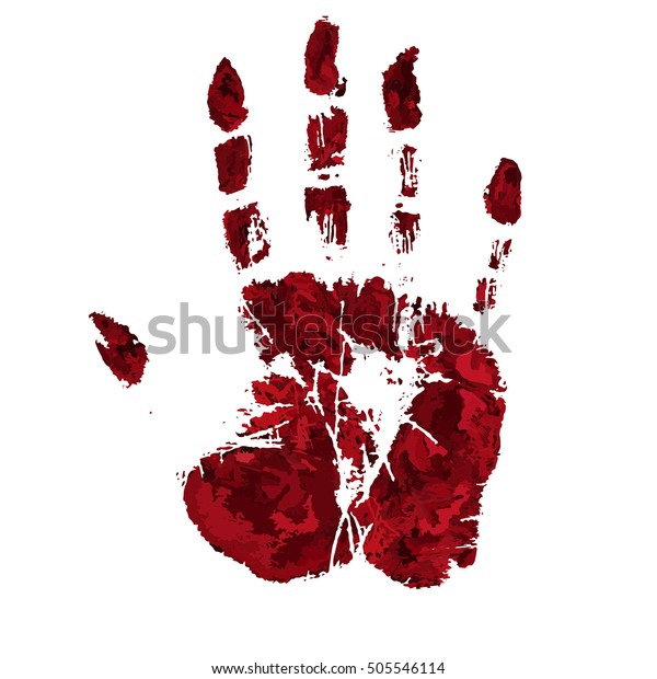 Horror blood hand print.