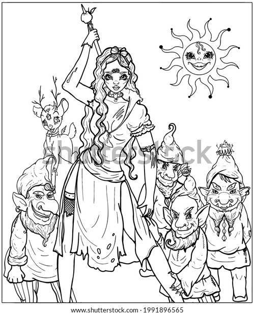 Horror Cartoon Characters Gang Robbers Fairytale Stock Vector (Royalty ...