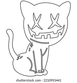 Horror Cat Halloween Vector Outline Icon Stock Vector (Royalty Free ...