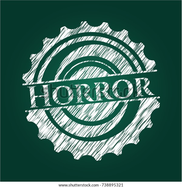 Horror Chalkboard Emblem On Black Board Stock Vector (Royalty Free ...