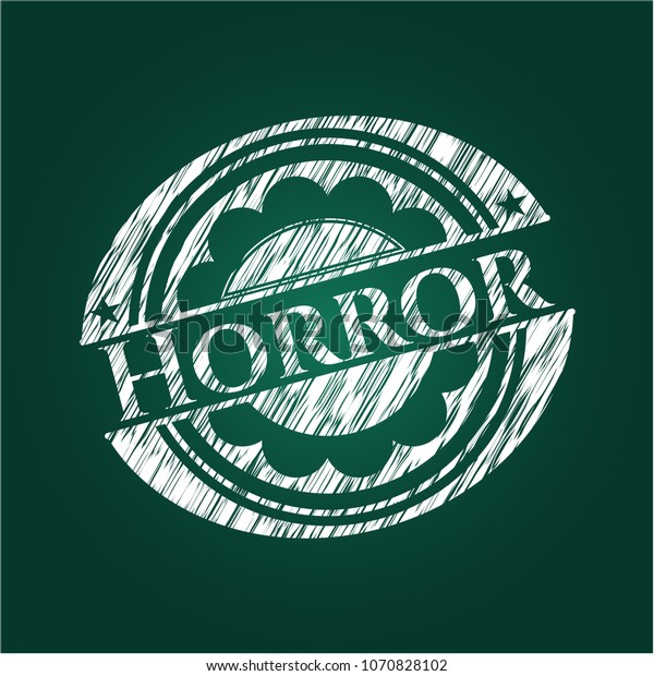 Horror chalkboard emblem written on a blackboard