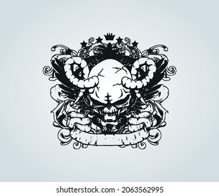 Horror Drawing Skulls Illustration Stock Vector (Royalty Free ...