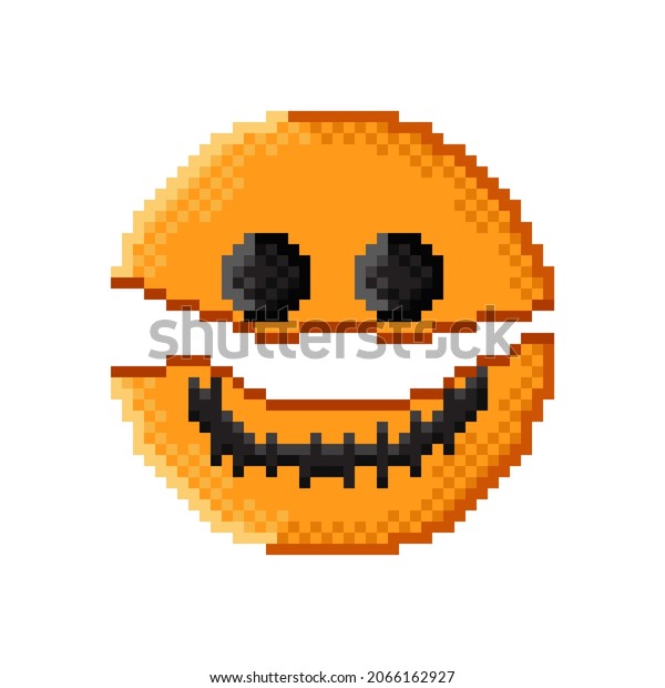 Horror Face Circle Pixel Art Circle Stock Vector (Royalty Free ...