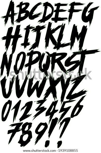 Horror Font Vector Eps10 Alphabet Letters 库存矢量图（免版税）1939108855 ...