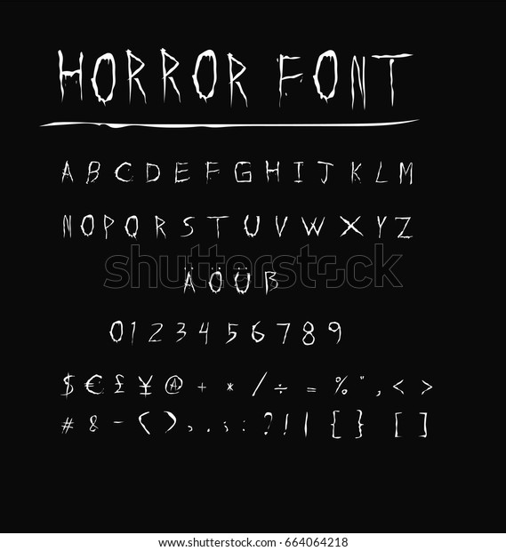 Horror Font White Scary Font On Stock Vector (Royalty Free) 664064218 ...