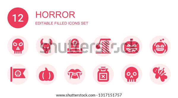 Horror Icon Set Collection 12 Filled Stock Vector (Royalty Free ...