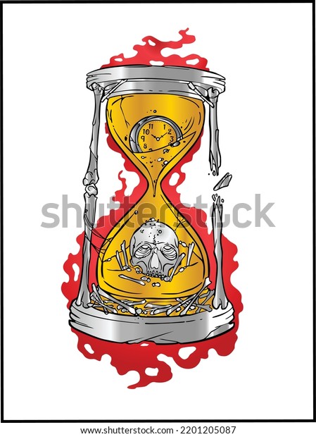 Horror Style Hourglass Design Vector Stock Vector Royalty Free 2201205087 Shutterstock