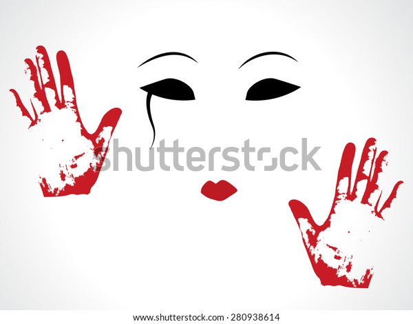 Horror Woman Face Bleeding Hands Stock Vector (Royalty Free) 280938614 ...