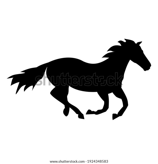 Horse Gallop Silhouette Running Vector Icon Stock Vector (Royalty Free ...
