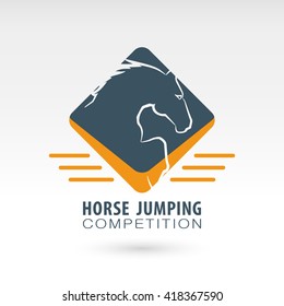 Horse Jumping Competition Logo Stock Vector (Royalty Free) 418367590 ...