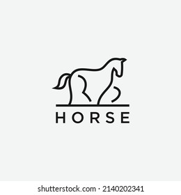 Horse Line Logo Horse Logo Stock Vector (Royalty Free) 2140202341 ...