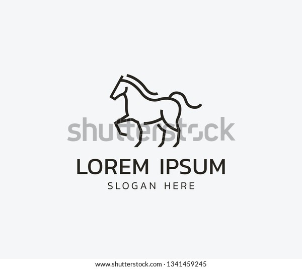 Horse Logo Icon Design Simple Line Stock Vector (Royalty Free ...