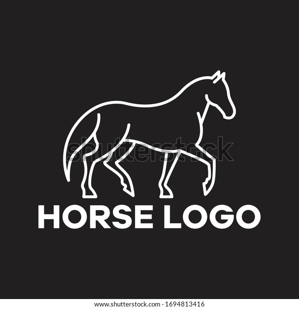 Horse Outline Logo Vector Illustration Stock Vector (Royalty Free ...