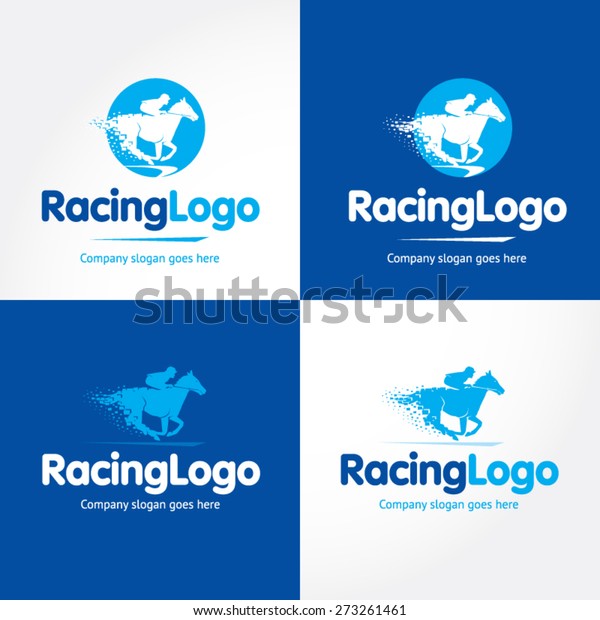 Horse Racing Blue Dark Blue Vector Stock Vector (Royalty Free ...