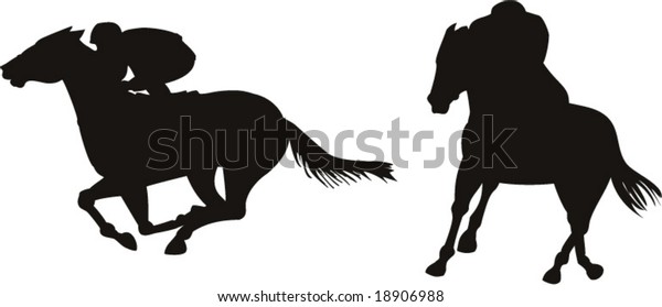 Horse Racing Silhouette Stock Vector (Royalty Free) 18906988