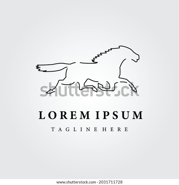 Horse Running Logo Vector Illustration Design Stock Vector (Royalty ...
