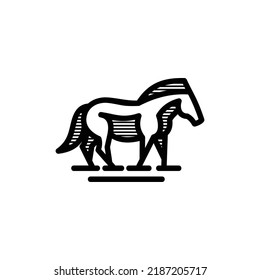 Horse Simple Line Logo Design Stock Vector (Royalty Free) 2187205717 ...