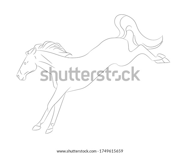 Horse Vector Illustration Line Drawing Vector Stock Vector (Royalty ...