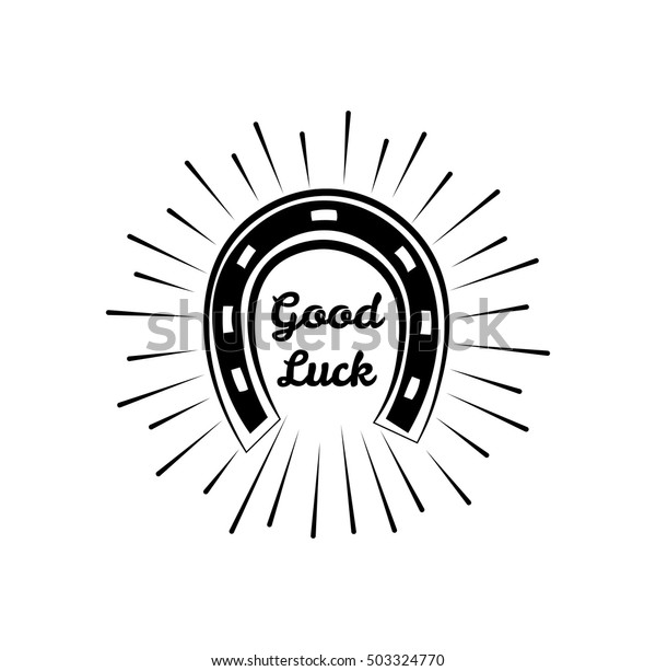 Horseshoe Wild West Label Good Luck Stock Vector (Royalty Free ...
