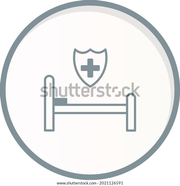 Hospital Bed Circle Grey Vector Icon Stock Vector (Royalty Free) 2021126591