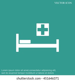 Hospital Bed Crossflat Simple Icon Illustration Stock Vector (Royalty ...