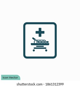Hospital Bed Icon Vector Logo Template Stock Vector (Royalty Free ...