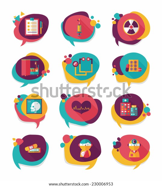 Hospital Bubble Speech Banner Design Flat: vector de stock (libre de ...