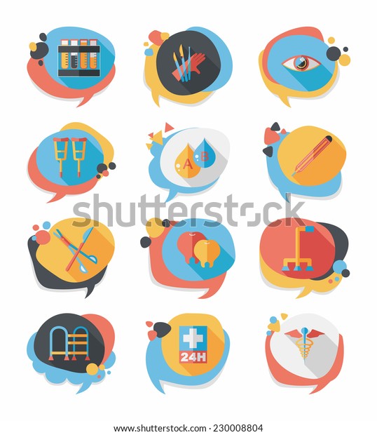 Hospital Bubble Speech Banner Design Flat Stock Vector (Royalty Free ...