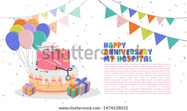 Hospital Cake Concept Hospital Anniversary Stock Vector (Royalty Free ...