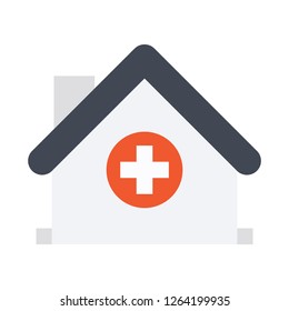 Hospital Flat Icon Stock Vector (Royalty Free) 1264199935 | Shutterstock