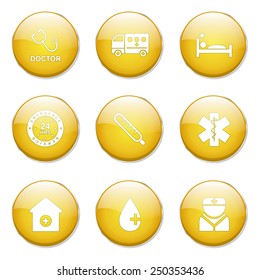 Hospital Health Yellow Vector Button Icon Stock Vector (Royalty Free ...