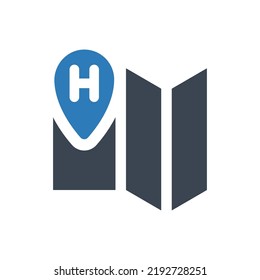 Hospital Location Icon Simple Vector Illustration Stock Vector (Royalty ...
