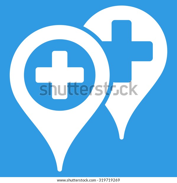 Hospital Map Markers Vector Icon Style Stock Vector (Royalty Free ...