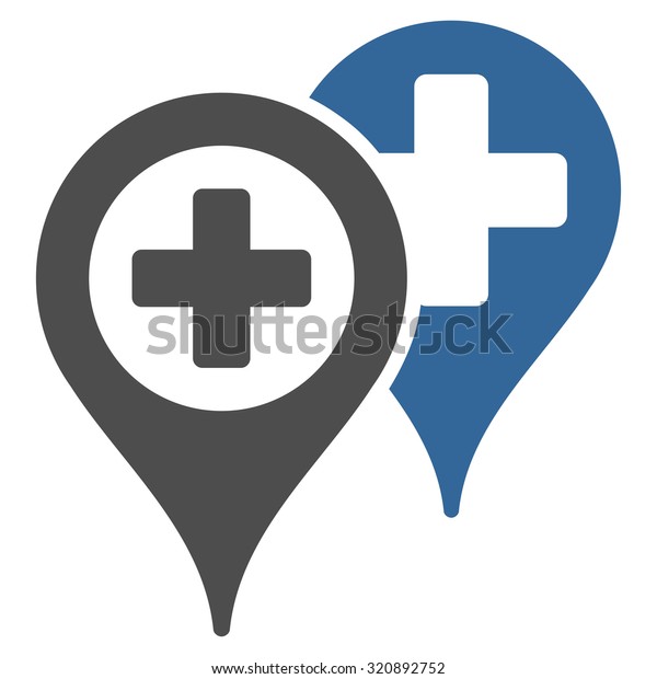 Hospital Map Markers Vector Icon Style: vector de stock (libre de ...