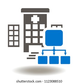 Hospital Network Structure Icon Vector Medical: เวกเตอร์สต็อก (ปลอดค่า ...