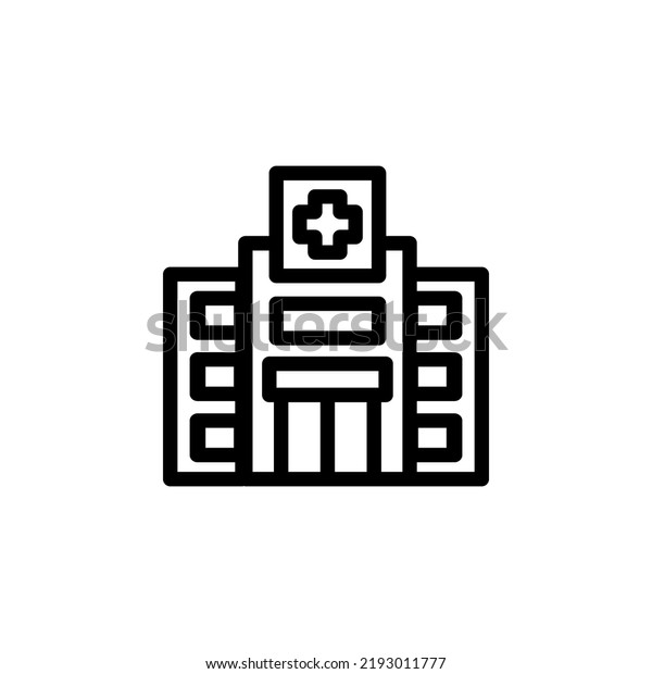 Hospital Outline Icon Vector Stock Vector (Royalty Free) 2193011777 ...
