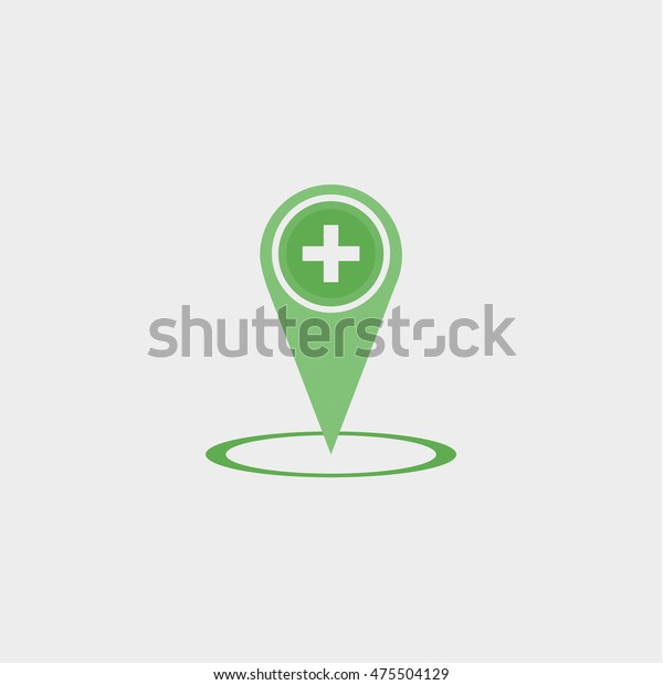 Hospital Pin Icon Stock Vector (Royalty Free) 475504129 | Shutterstock