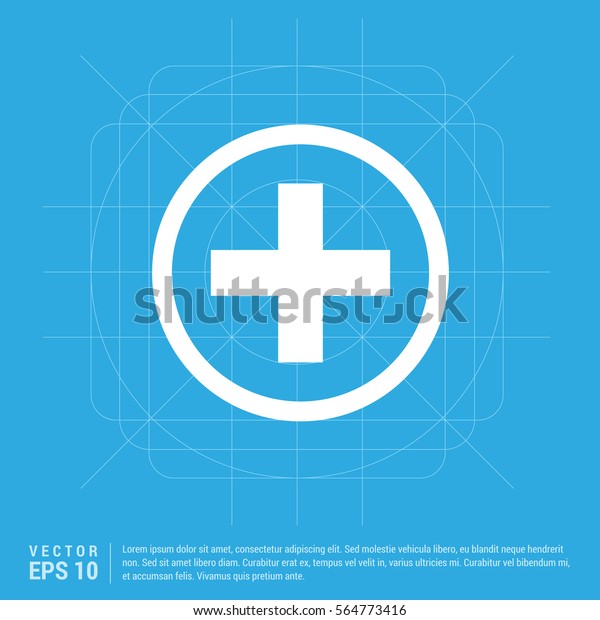 Hospital Plus Sign Button Icon Stock Vector (Royalty Free) 564773416 ...