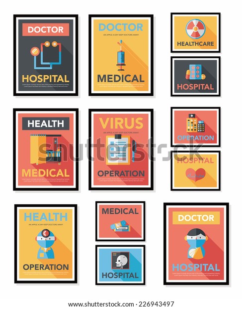 Hospital Poster Banner Design Flat Background Stock Vector (Royalty ...