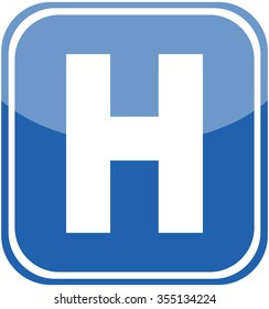 Illustration Square Design Blue Hospital Sign Stock Vector (Royalty ...