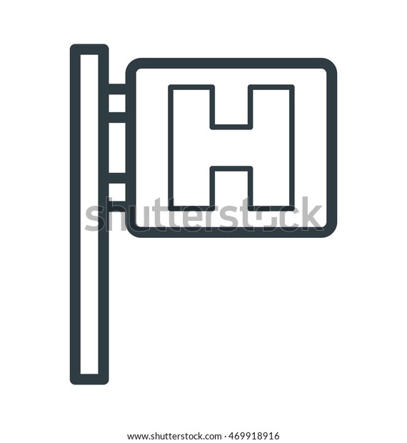 Hospital Signboard Vector Icon Stock Vector (Royalty Free) 469918916 ...