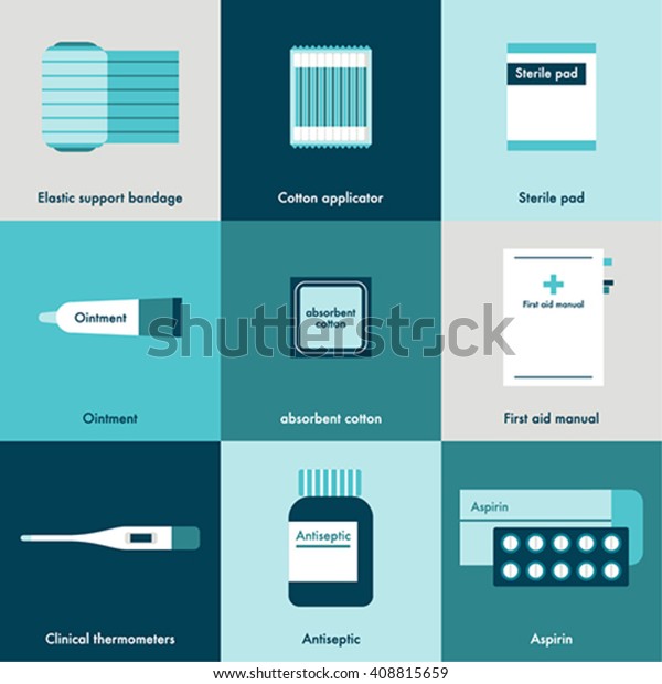 Hospital Stuff Monotone Vector Design Stock Vector (Royalty Free ...